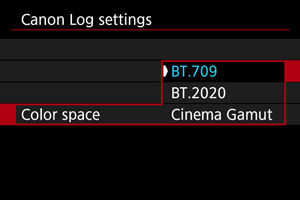 EOS R6 Mark II: Canon Log Settings