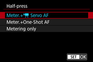 EOS R6 Mark II: Shutter Button Function for Movies