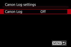 EOS R8: Canon Log Settings