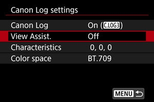 EOS R8: Canon Log Settings