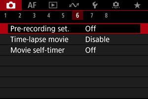 EOS R8: Pre-Recording Setting