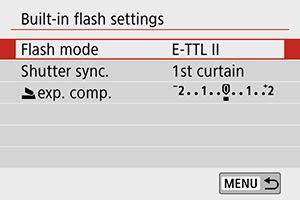 Adjusting Flash Function Settings on the EOS M50 Mark II.