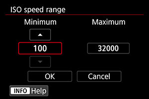 EOS R10: ISO Speed Settings for Still Photos