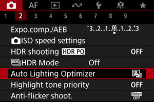 Auto Lighting Optimizer use on the EOS R50