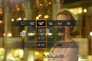 EOS R8: Selecting the Drive Mode