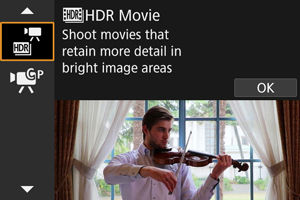 EOS R50: Movie Recording