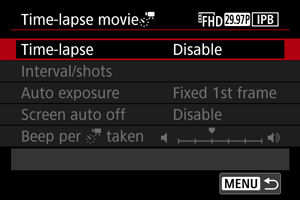 EOS R50: Time-Lapse Movies