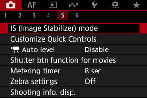 Image Stabilizer (IS Mode) Use on the EOS R50.