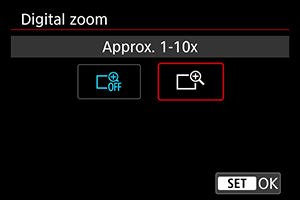 EOS R10: Digital Zoom