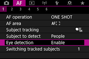 EOS R10: Selecting the AF Area