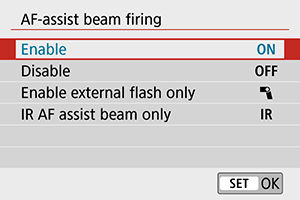 EOS REBEL T8i: AF-Assist Beam Firing