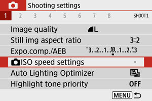 EOS R100: ISO Speed Settings for Still Photos