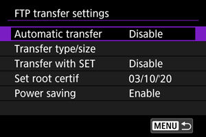 EOS R5: Image Transfer to FTP Servers