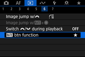 EOS R6 Mark II: Rate Button Function