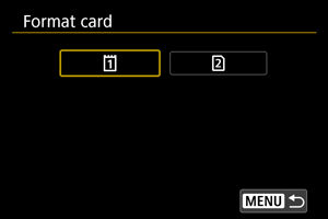 Formatting cards on the EOS R5.
