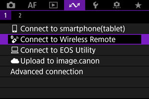 EOS R8: Connecting to a Wireless Remote Control