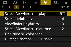 EOS R6: Screen/Viewfinder Display