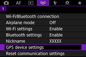 EOS R7: GPS Device Settings