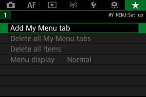 Registering My Menu Settings on the EOS R6.