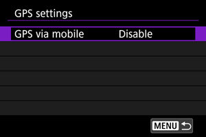 GPS Settings on the EOS R50