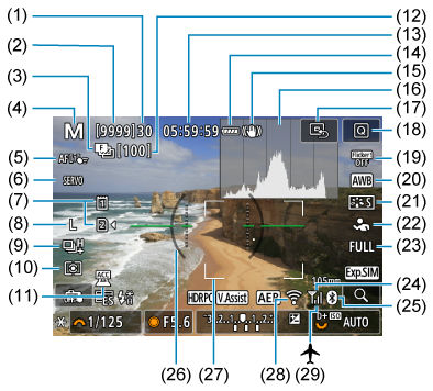 EOS R5: Information Display