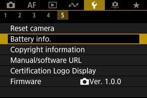 EOS R50: Battery Information