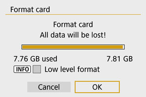 EOS R100: Card Formatting