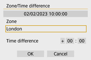 EOS R100: Date/Time/Zone