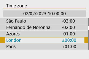 EOS R100: Date/Time/Zone
