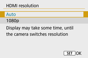 EOS R100: HDMI Resolution