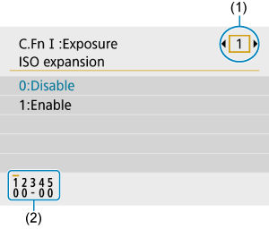 EOS R100: Custom Functions (C.Fn)