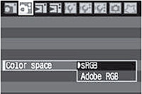 How to set the color space on the EOS 40D.