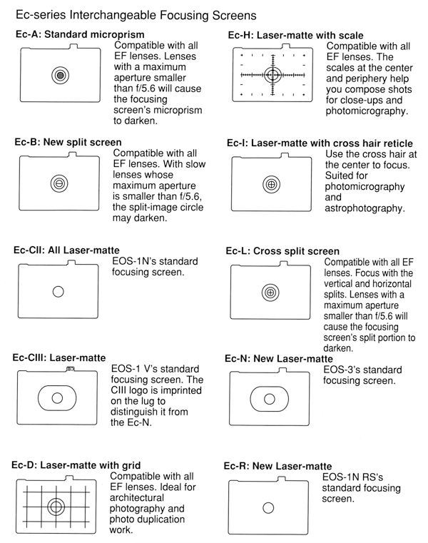 EOS 1v / 1v HS : How to change the focusing screens