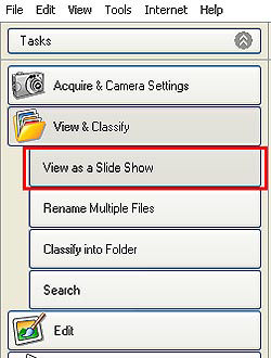 Setting up and playing a slideshow in ZoomBrowser EX ver. 6.x