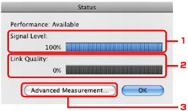 Checking the signal strength with the Canon IJ Network Tool