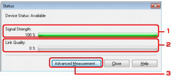 Checking the signal strength with the Canon IJ Network Tool