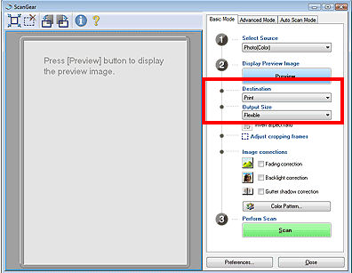 Using Basic Mode to scan with the MX320 (Windows)