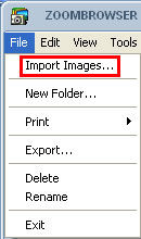 How to import images using ZoomBrowser EX 4.x
