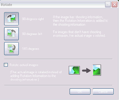 Rotating images using ZoomBrowser EX ver. 6.x