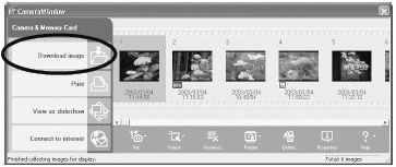 Procedure for downloading images into ZoomBrowser using a card reader