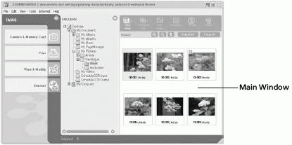 Procedure for downloading images into ZoomBrowser using a card reader