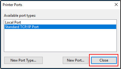 Adding a TCP / IP Port