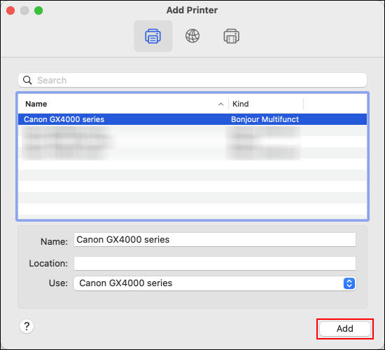 MAXIFY GX4020 Connect Additional Networked Computers (Wi-Fi) - macOS