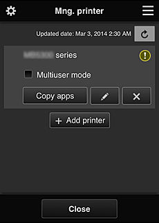 Canon Inkjet Cloud Printing Center window