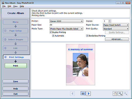 Creating an Album in Easy-PhotoPrint
