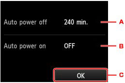 Adjusting the Auto Power Options