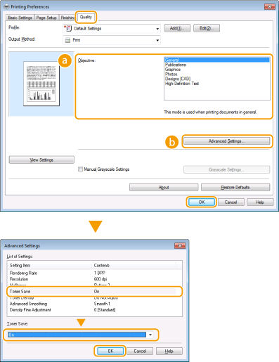 Adjusting the Toner Save setting while printing (MF200 Series)