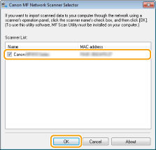 Preparing to Use the Machine as a Scanner on Windows via a network