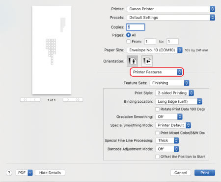 Printing on Envelopes - imageCLASS X MF1333C
