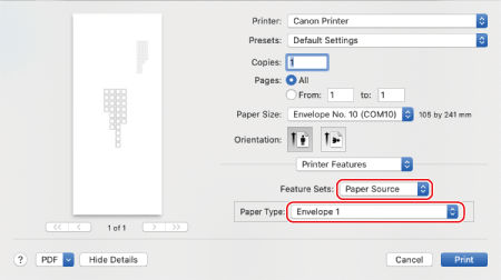 Printing on Envelopes - imageCLASS X MF1333C